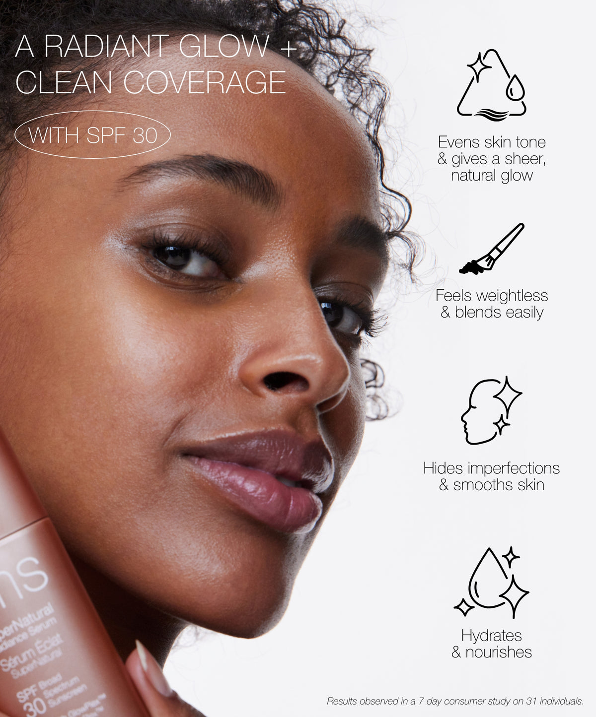 SuperNatural Radiance Serum SPF 30 Sunscreen | Weightless Hydration ...